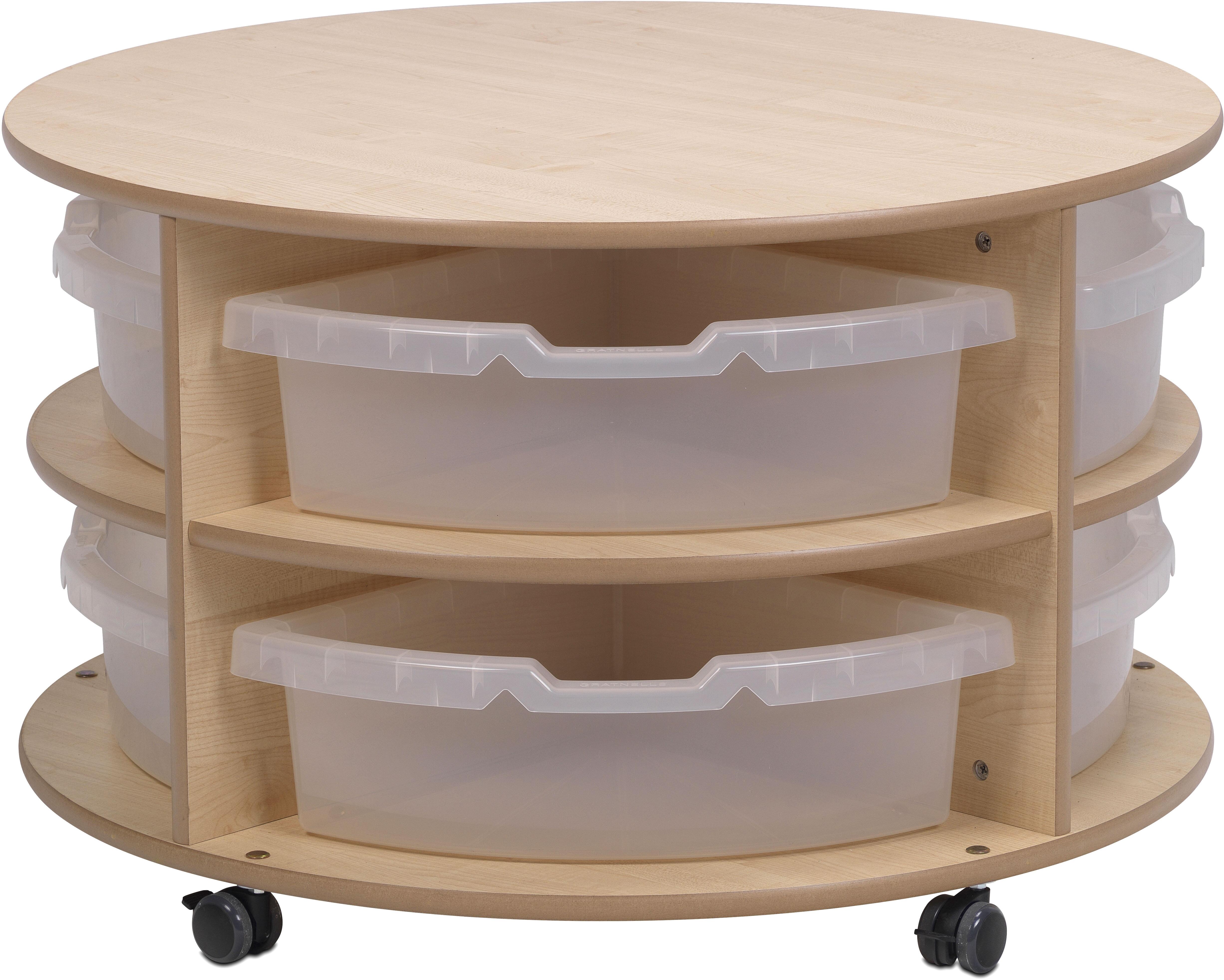 Millhouse Double Tier Mobile Storage Unit - Maple Melamine Finish ...